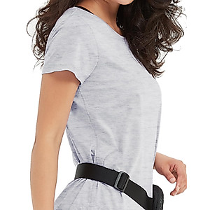 Lulucheri Women's Workout T-Shirt Short Sleeve Lightweight Crew Neck Shirts Yoga Running Exercise Athletic Tee Top (Large, White Marl Heather)