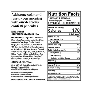 King Arthur Confetti Pancake Mix Just Add Water, Sourced Non-GMO, Certified Kosher, 15 Oz (Pack of 1)