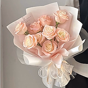 145 Sheets Korean of Cotton Wrapping Flower Paper Non-Woven Floral Wrapping Paper, Waterproof Pleated Withdrawable Flower Bouquet Lining Paper Flower Shop Supplies Floral Gift Packaging Paper