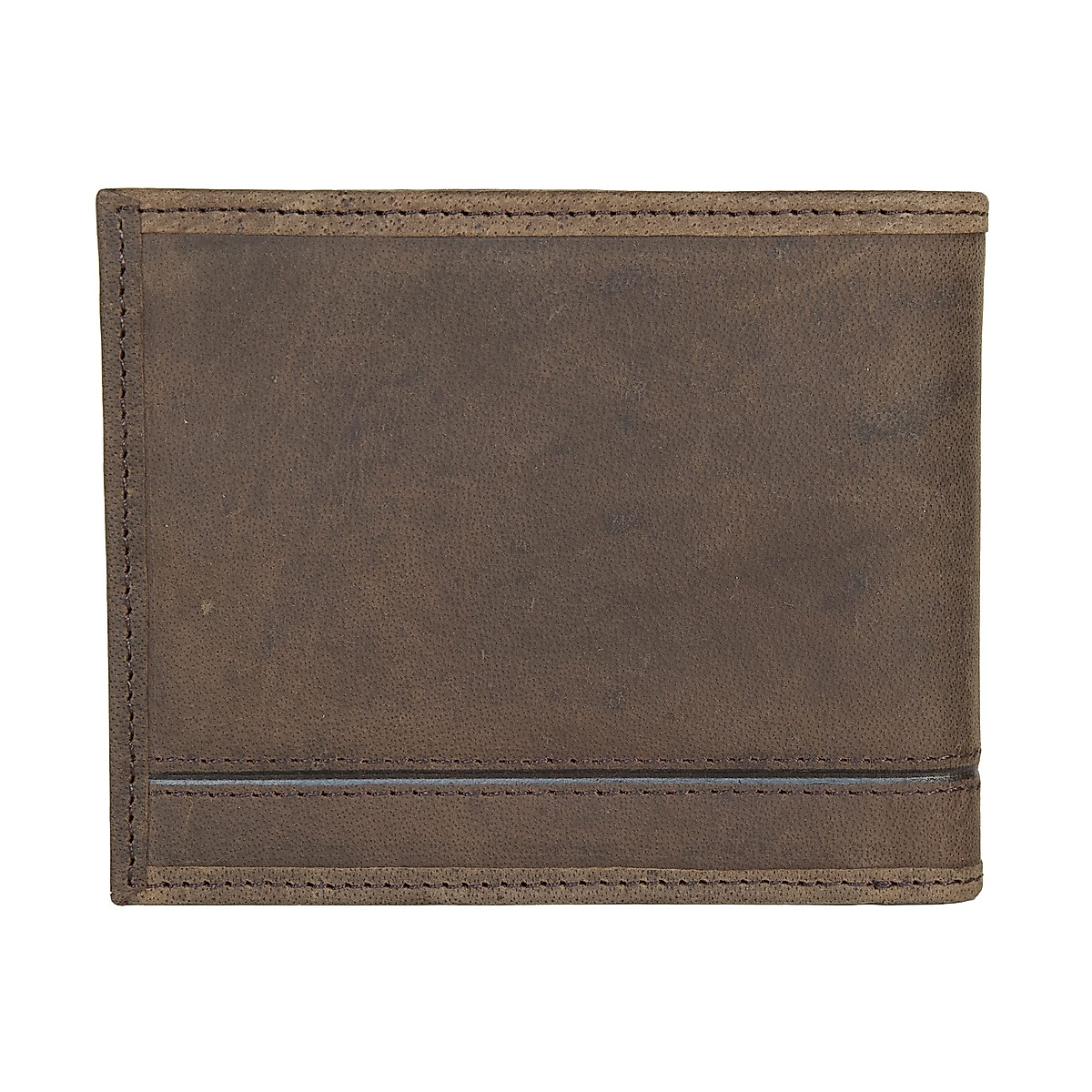 Lucky Brand Men's Embossed Bifold Wallet (Available in Cotton Canvas, Grooved Leather-Brown, One Size