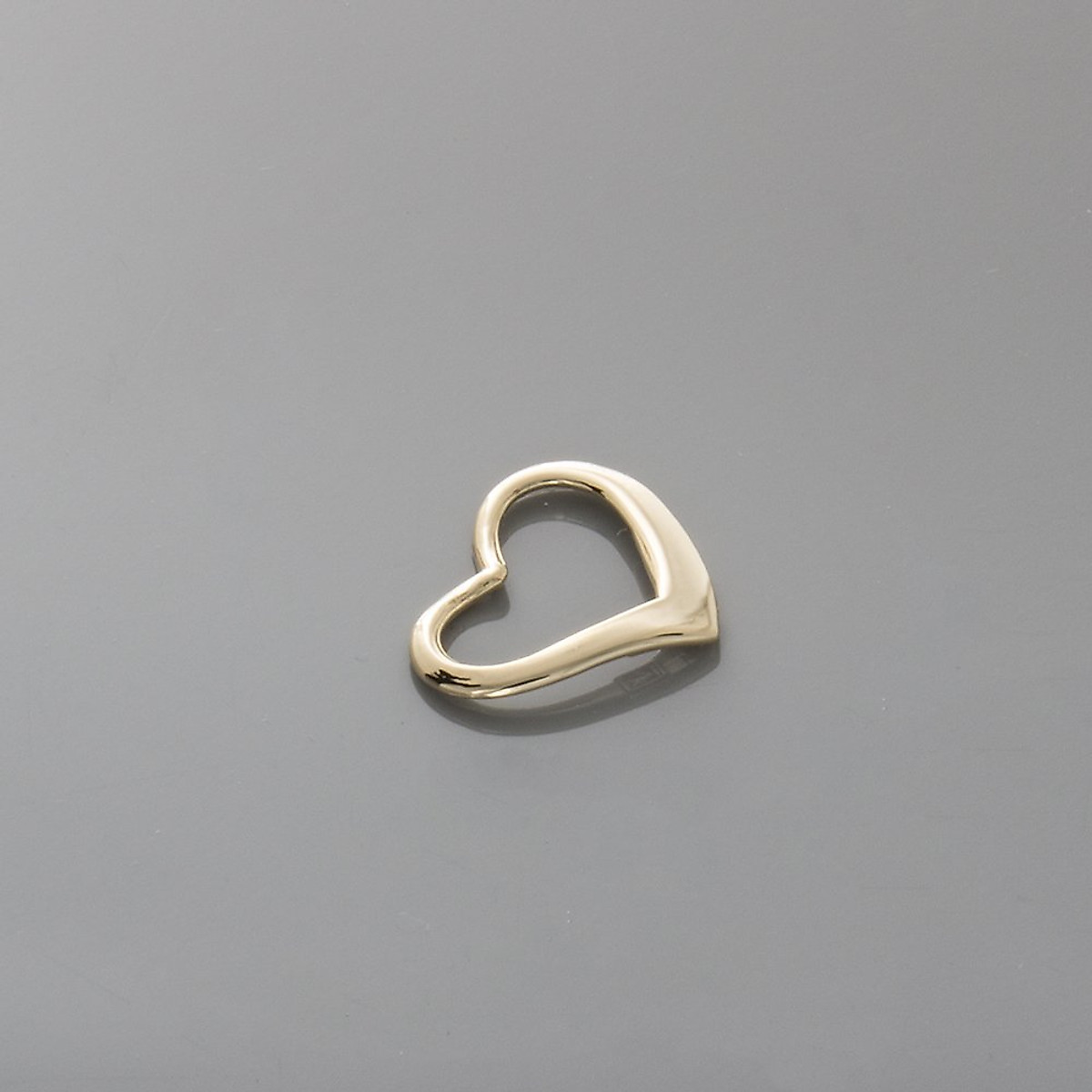 14k Yellow Gold Hearts Charm Slide Pendant, Mini Floating Heart