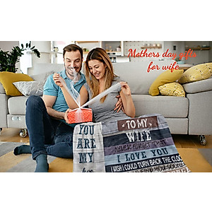 WSYEAR Mothers Day Birthday Gifts for Wife from Husband,Wife Birthday Gift Ideas,Mother Day Wedding Anniversary Birthday Romantic Gifts for her,Wife Blanket 60X50