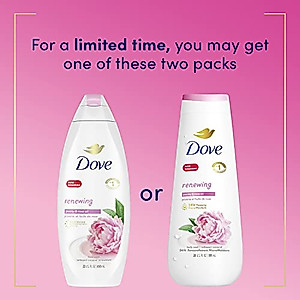 Dove Body Wash Renewing Peony and Rose Oil for Renewed, Healthy-Looking Skin Gentle Skin Cleanser with 24hr Renewing MicroMoisture 20 oz