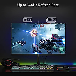 Fiodio 22” 144Hz 1920 x 1080p Full HD Flat Computer Monitor with HDMI Display Ports, Adjustable Tilt, Free-Tearing Eye Care Monitor for Home Office and Gaming (DP Cable Included), Black (C2B2G)