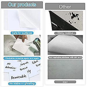 KopYoeHn Dry Erase Sticky Notes, Reusable Whiteboard Stickers for All Smooth Surfaces, Washable and Removable Easy to Post for Office, Home, Classroom, 4X4 inch, 6 Pack