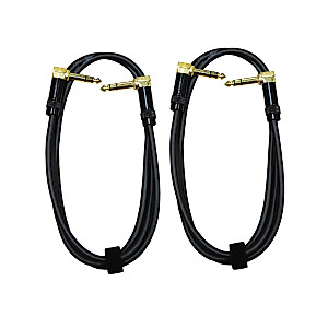 Audio 2000s E25106P2 1/4" TRS Right Angle to 1/4" TRS Right Angle 6 Feet Cable (2 Pack)