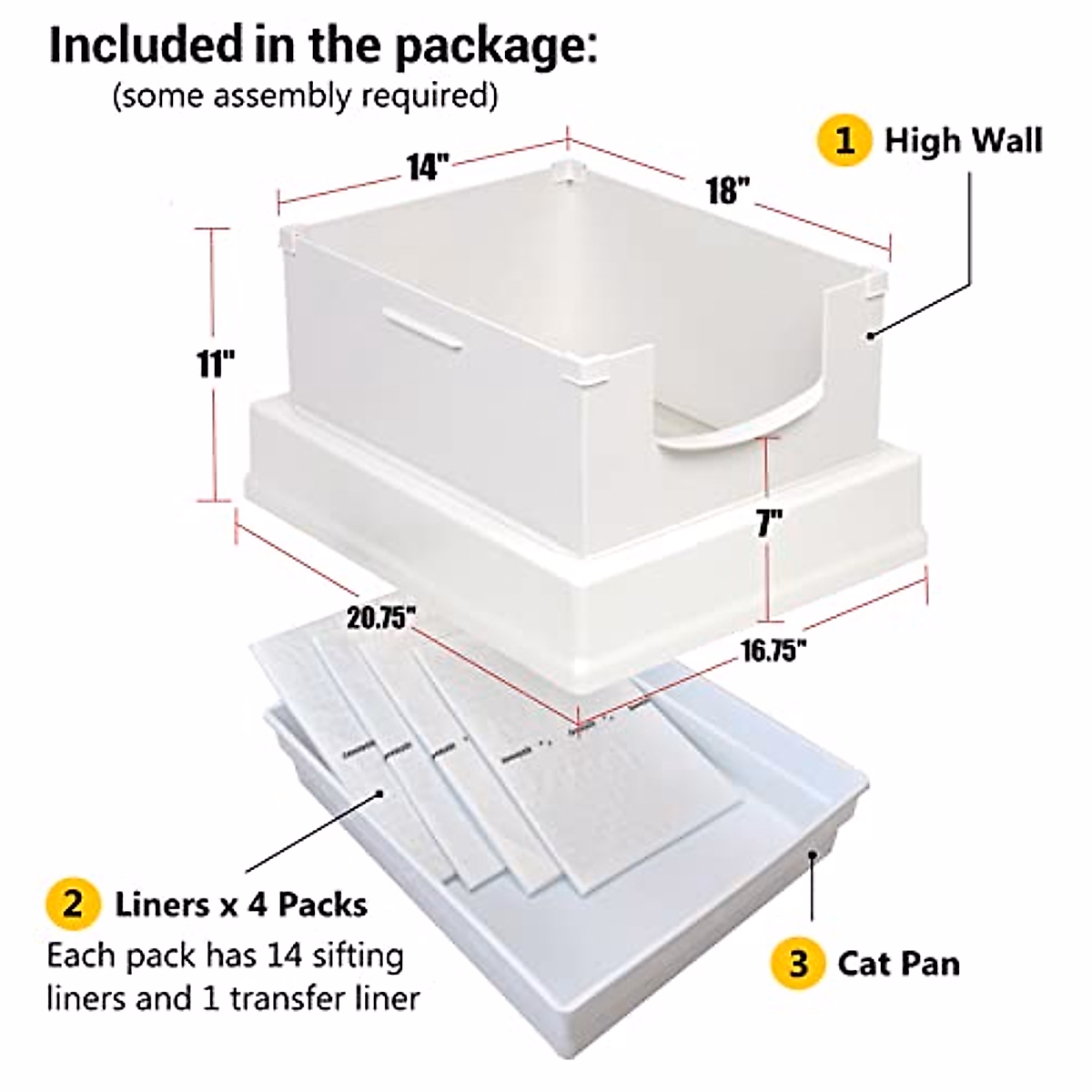 SpeedySift V2 Deluxe Cat Litter Box Starter Kit, Includes 56ct Disposable Sifting Liners, White