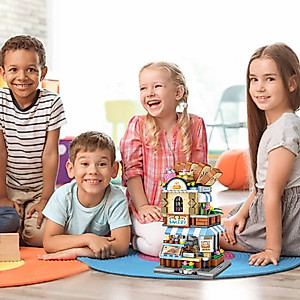 MEIEST Mini City Shop Street View Building Blocks Model Set,Creative DIY Simulation Architecture Collection Particle Construction Building Bricks Toy for Kids Adult Home Decor (Bakery)