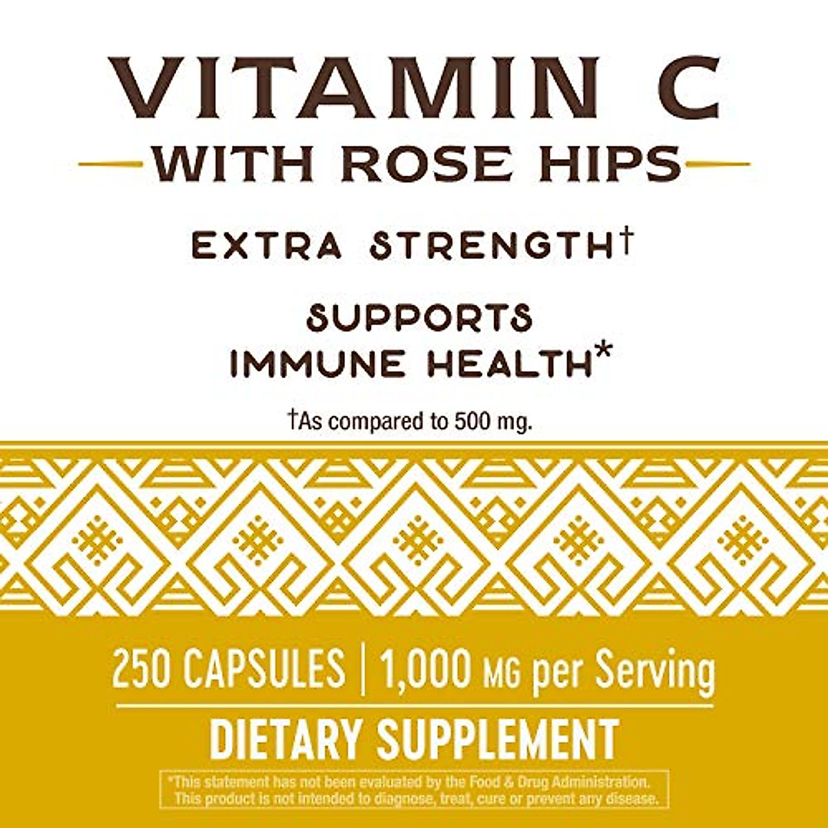 Nature's Way Vitamin C with Rose Hips; 1000 mg Vitamin C per Serving; 250 Capsules