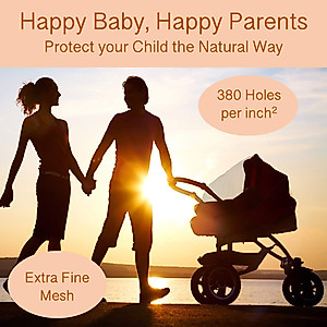 Stroller Mosquito Net for Baby - Durable, Simple Setup System - Extra Fine Holes to Protect Against Mosquitos and Wasps - no Harmful Chemicals - Perfect Fit for Stroller Net, for Car Seats & Carriers