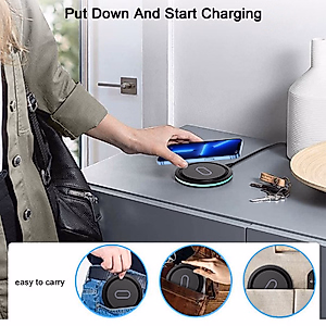 Wireless Charging Station for Google Pixel 8 Pro 7A 7 Pro 6 Pro 5, 15W Wireless Charger Fast Charging Pad with Adapter for Samsung Galaxy S24 S23 Ultra S22 S21 FE S20 Z Flip 5 Fold 5, Moto Edge 40 Pro