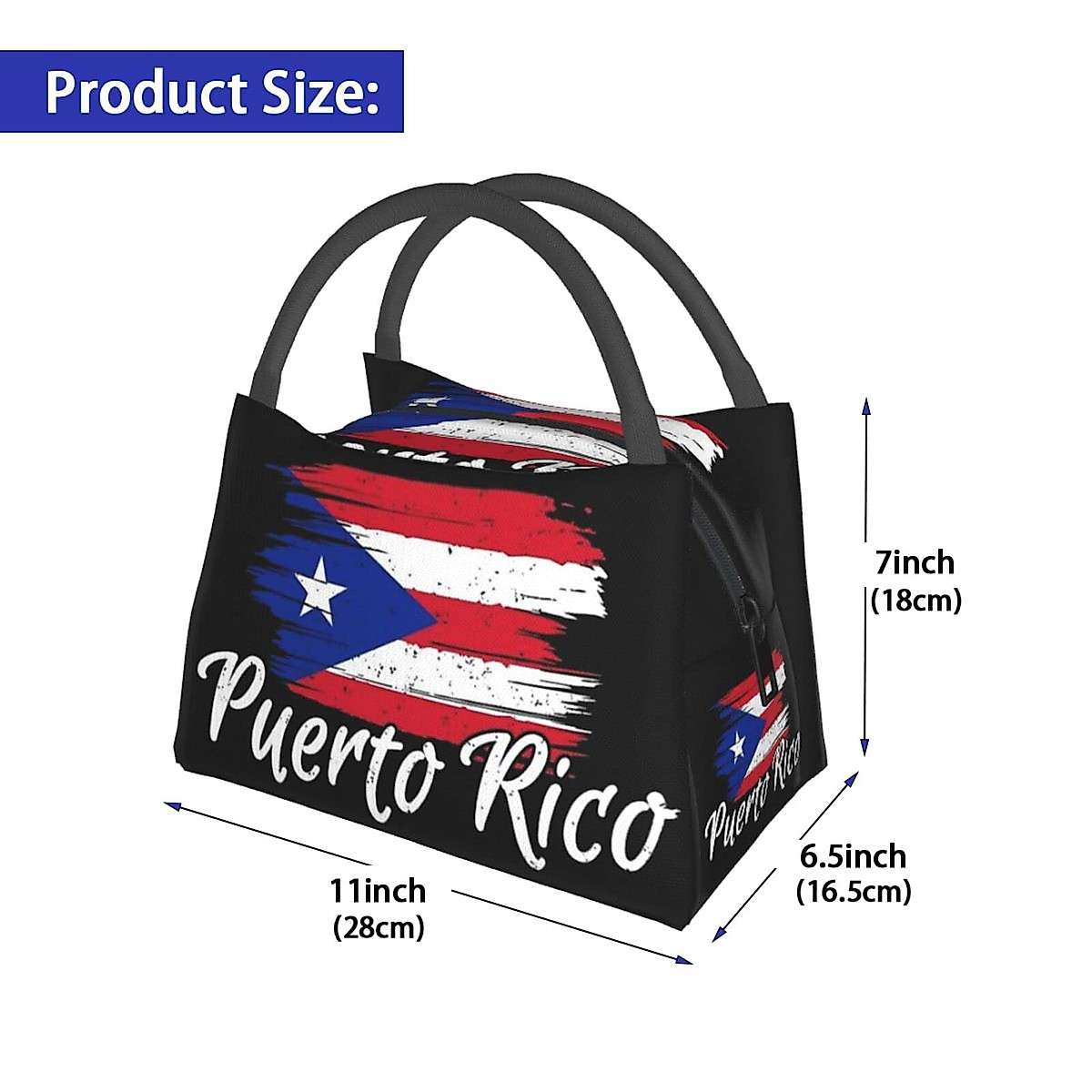 ASYG Puerto Rico Lunch Box Picnic Bags Puerto Tote Insulated Portable Puerto Decor Container Meal Bag