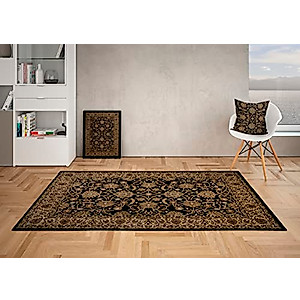 Great American Distributors -Batumi Black Traditional/Transitional Area Rug 5'3" X 7'6"