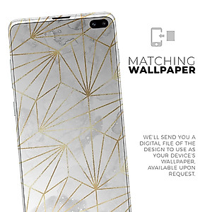 DesignSkinz Karamfila Watercolor & Gold V4 Protective Vinyl Decal Wrap Skin Cover Compatible with The Samsung Galaxy S20 (Screen Trim & Back Glass Skin)