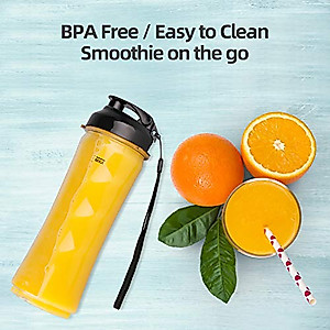 La Reveuse Smoothies Blender Personal Size 300 Watts with 18 oz BPA-Free Portable Travel Sports Bottle (Silver)