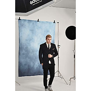 Kate 5x7ft/1.5m(W) x2.2m(H) Blue Headshot Background Blue Texture Portrait Photography Microfiber Backdrop Photo Studio Props