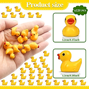 HAVAGDTM 120 PCS Mini Ducks Miniature Duck Figures for Ornament Miniature Garden Aquarium Mini Ducks DIY Handmade School Project Party Favor