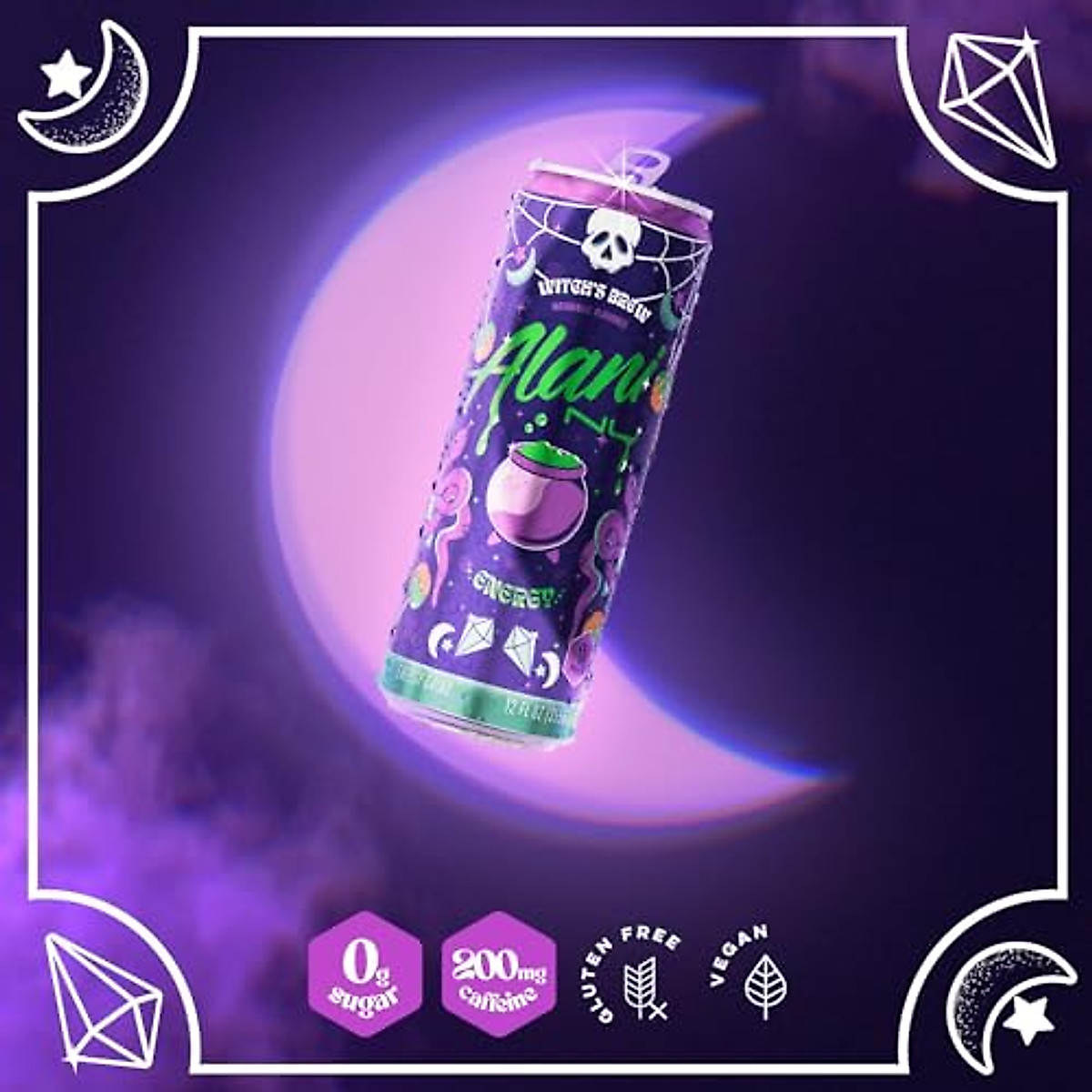 Alani Nu WITCH'S BREW Sugar Free Low Calorie Energy Drinks | 200mg Caffeine | Pre Workout Performance with Antioxidants | Biotin B Vitamins | Zero Sugar | 15 Calories | 12 Fl Oz Cans (12 Pack)