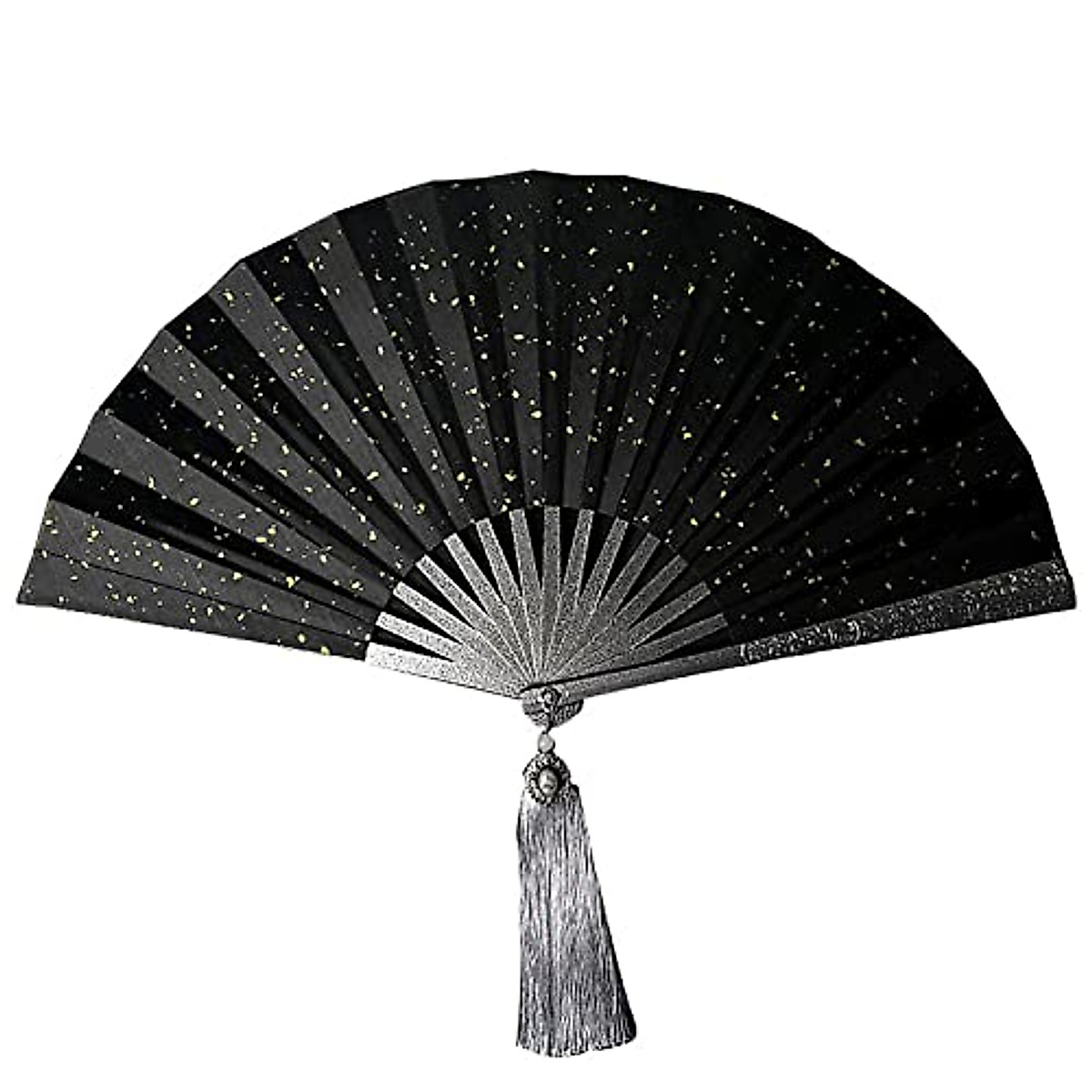 Classical Style 10 Inch Self-Defense Metal Folding Fan Male Silk Cloth Fan Tungsten Steel Alloy Fan Kung Fu Hand Fan For Performance, Dance, Decoration, Festival, Gift.