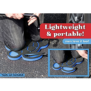 Polar Whale Portable Gardening Kneeling Pad Sea Turtle Shaped Blue and Black Knee Cushion with Tool Pocket for Home Work Automotive Workshop Durable Thick Comfortable High Density Waterproof Foam