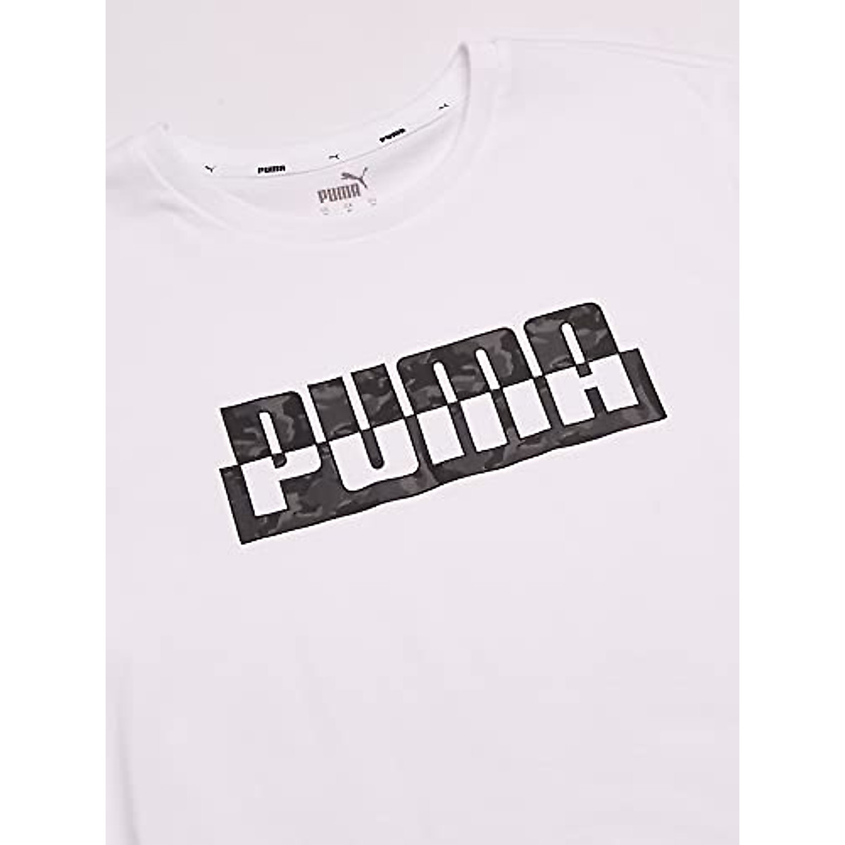 PUMA mens Core Camo Graphic Tee TShirt, Puma White, XSmall US