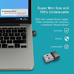 Mouse Jiggler,Undetectable Mouse Mover Jiggler Automatic Mouse Mover Wiggler USB Port for Computer Laptop,Simulate Mouse Movement to Keep Computer Awaking,Plug and Play