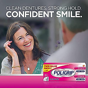 SUPER POLIGRIP Denture Adhesive Cream Original 2.40 oz (Pack of 6)