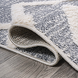 JONATHAN Y SNT104A-5 Monique Trellis High-Low Indoor Area -Rug, Modern, Contemporary, Bohemian Easy -Cleaning,Bedroom,Kitchen,Living Room,Non Shedding, Multi/Gray, 5 X 8