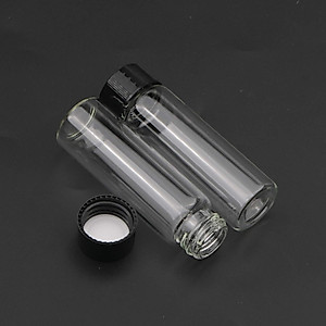 JIUWU 15ml (1/2 Oz) Clear Glass Sample Vials, 42pcs Liquid Transparent Bottles Lab Screwcap Capacity Travel Container
