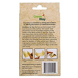Greenway Clothes Moth Traps (24 Traps) - Moth Traps for Clothes Closets - Alternative to Cedar Balls and Moth Balls for Closet - Pheromone Attractant