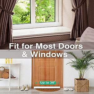 Lewondr Door Draft Stopper 36 Inch Under Door Draft Noise Blocker Waterproof Cuttable Triangle Strong Adhesive Weather Stripping Door Seal Under Door for Reduce Dust Air Door Sweep, White