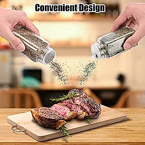 CUCUMI 12 Pcs Spice Jars with Labels and Bamboo Lids, 4oz Empty Square Spice Bottles with Shaker Lids, Collapsible Funnel, Chalk Pen, Seasoning Containers for Spice Rack, Drawer, Cabinet