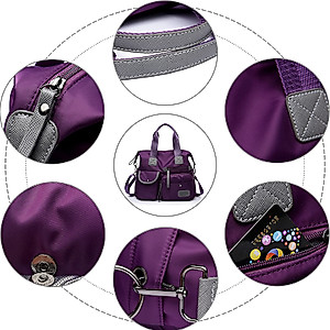 SUSIE ISLAND Multi Pocket Waterproof Nylon with Antitheft RFID Fashion Backpacks Large Shoulder Bag Travel Purse Bags (Black)