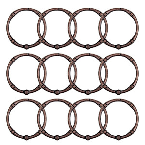 TCMAO Shower Curtain Hooks, Rustproof Decorative Shower Curtain Rings Metal Round Shower Hooks for Bathroom Shower Rod, 12 Pack (Oil Rubbed Bronze)