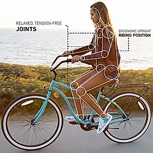 sixthreezero Around The Block Women's Beach Cruiser Bike, Hybrid Bicycle with Rear Rack