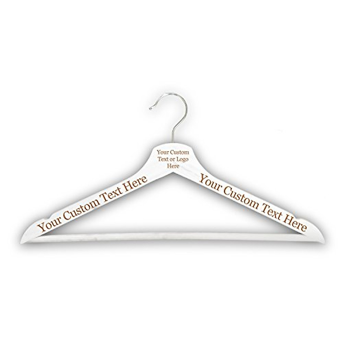 Customized Custom 3D Laser Engraved Personalized Wooden Clothes Hanger Organization Closet Tools (White)