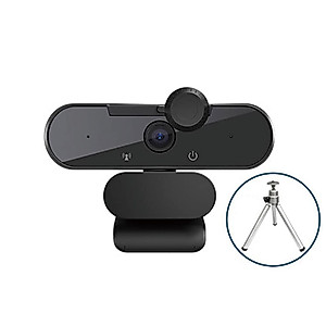 HSQMA Webcam HD 1080P,Webcam with Microphone, Autofocus, Privacy Cover,Plug & Play USB Webcam for Stream Webcam for Calling, Recording,Conferencing, Gaming (Color : 1080P Black-Mini Tripod)