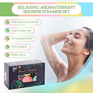 Shower Steamers Aromatherapy, 30PCS Natural Organic Shower Bombs with Essential Oils for Home Spa, Birthday Christmas Gift Basket for Women/Men