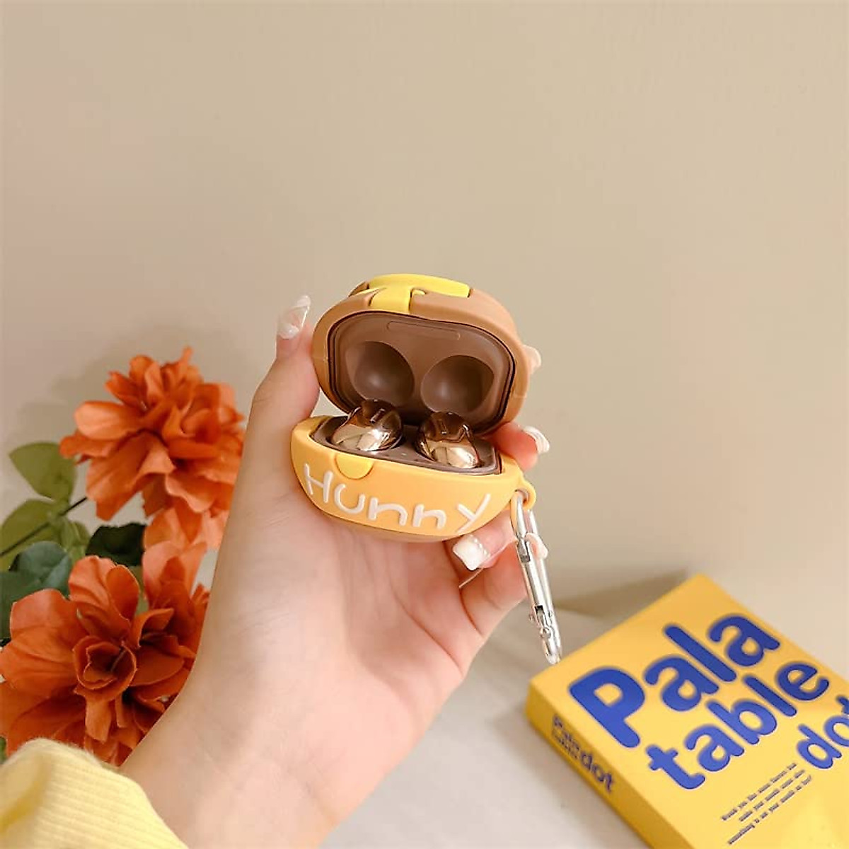 Joie & Joho Soft Silicone Cute Case with Keychain Accessories for Samsung Galaxy Buds 2 Case (2021)/ Galaxy Buds Pro Case (2021)/ Galaxy Buds Live Case (2020) Earbuds Case