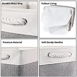 QBSM Storage Baskets for Organizing, 11.8'' x 7.8'' x 5.1'' Set of 6 Fabric Storage Cubes Baskets for Shelves, Small Collapsible Linen Organizers Bins with Handles for Closet Laundry Nursery, Baskets for Gifts Empty