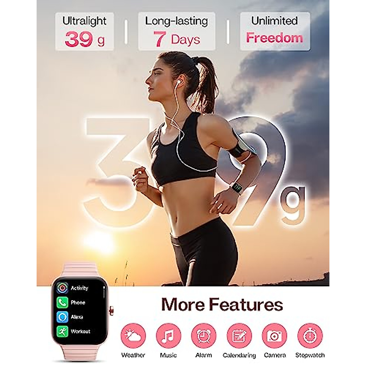 Smart Watches for Women Men(Bluetooth Answer/Make Call), Smart Watch Alexa Built-in, 1.8" Fitness Watch with Heart Rate/SpO2/Sleep Monitor/100 Sports/IP68 Waterproof, Activity Trackers for iOS Android