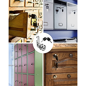 MoHern Cabinet Locks, 6 Pcs Keyed Alike 1-1/8 Inch (30mm) Cylinder Locks, Zinc Alloy Cam Lock with Keys for Cabinet, Drawer, RV and More