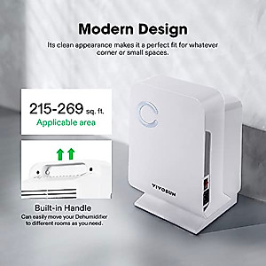 VIVOSUN Small Space Mini Dehumidifier for Grow Tent Closets Bathroom and Basement