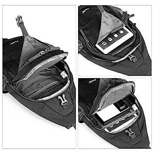 G4Free Sling Bag RFID Blocking Sling Backpack Crossbody Chest Bag Daypack for Hiking Travel(Black)