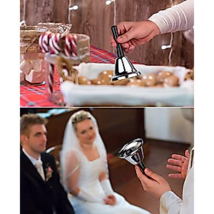 HABGP Silver Steel Hand Bells for Adults, Weddings Decoration, Call Bells, Service Bell, Care for The Sick and Elderly, Call for Pets, 1 Pack