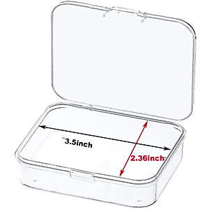 MFDSJ 6 Pcs Mini Plastic Storage Containers Box with Lid, 3.5x2.4 Inches Clear Rectangle Box for Collecting Small Items, Beads, Game Pieces, Business Cards, Crafts Accessories