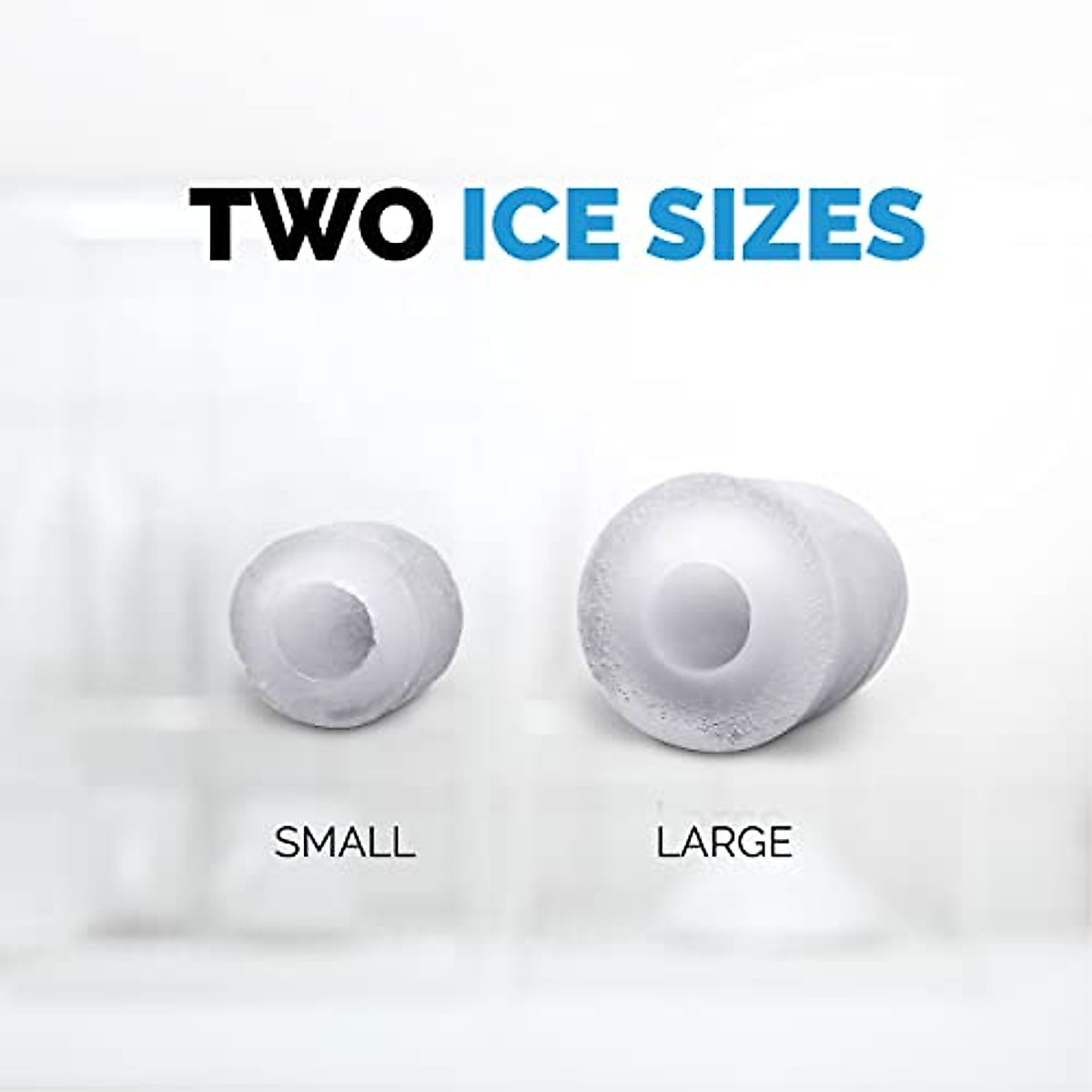 Newair 26 lbs. Countertop Ice Maker, Portable and Lightweight, Intuitive Control, Large or Small Ice Size, Easy to Clean BPA-Free Parts, Perfect for Cocktails, Scotch, Soda and More