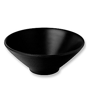 Z-Moments Melamine Round Bowls Japanese Ramen Vietnam Pho Noodles Soup Rice Bowls Set, Black, 5.5", 7", 8", 9", Black #LJB (24, 9" (44 oz))
