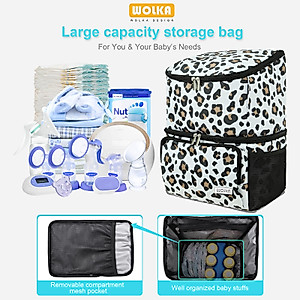 Wolka Breast Pump Bag with Dual Insulated Compartments & Removable Divider,Breast Milk Cooler Travel Bacpak with 50 cans Capacity,Fit Most Breast Pumps Like Medela, Spectra S1,S4, Evenflo