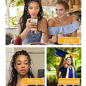 Hair Beads Jewelry, 200 PCS Hair Jewelry for Braids and Women's Hair Accessories for Braids, Ring Hair Clips, Dreadlocks Glowing Cat's Eye Stone Hair Charms, Loc Tube Bead Braid Braided Jewelry